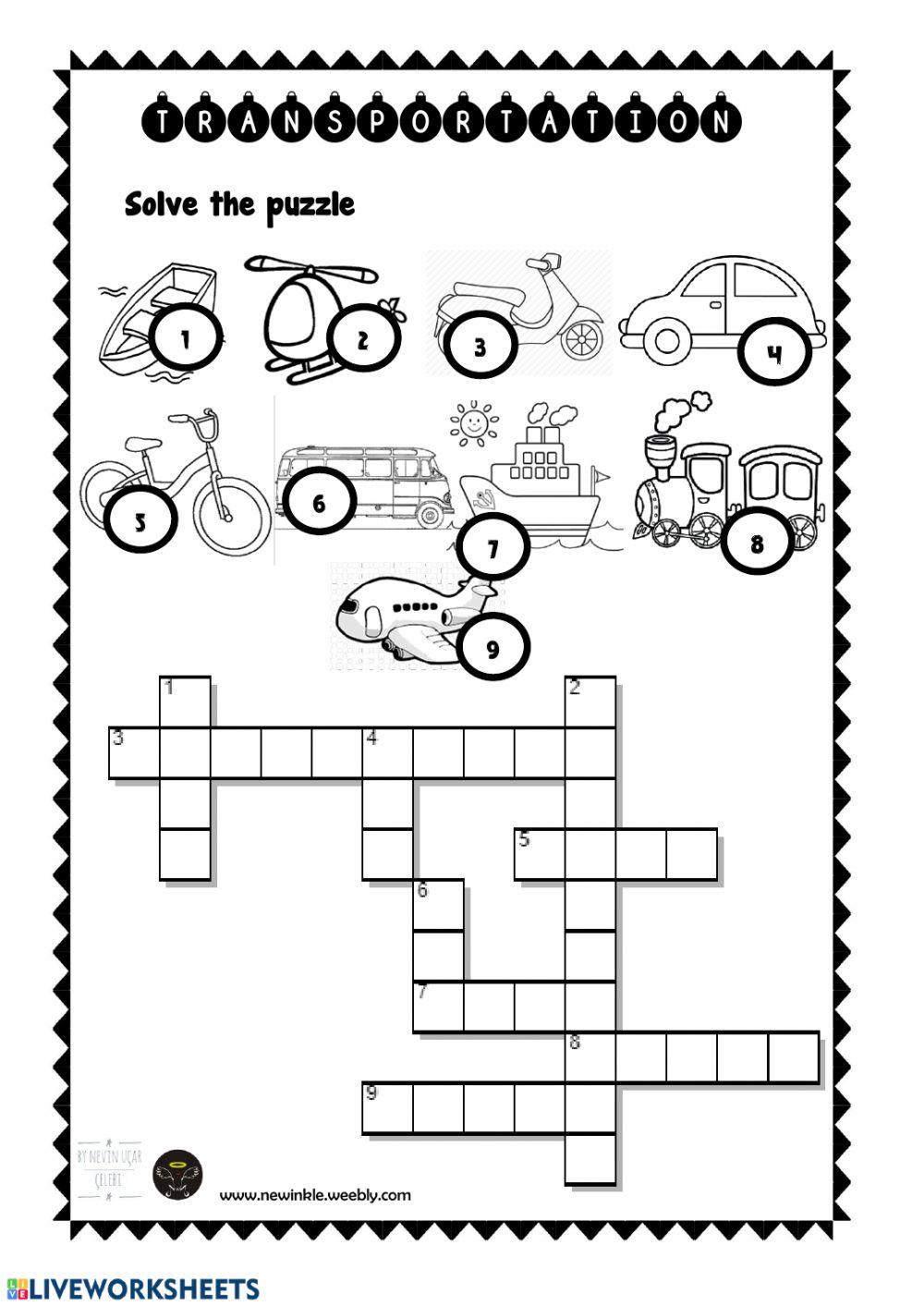 Transportation … | Free Interactive Worksheets | 80581