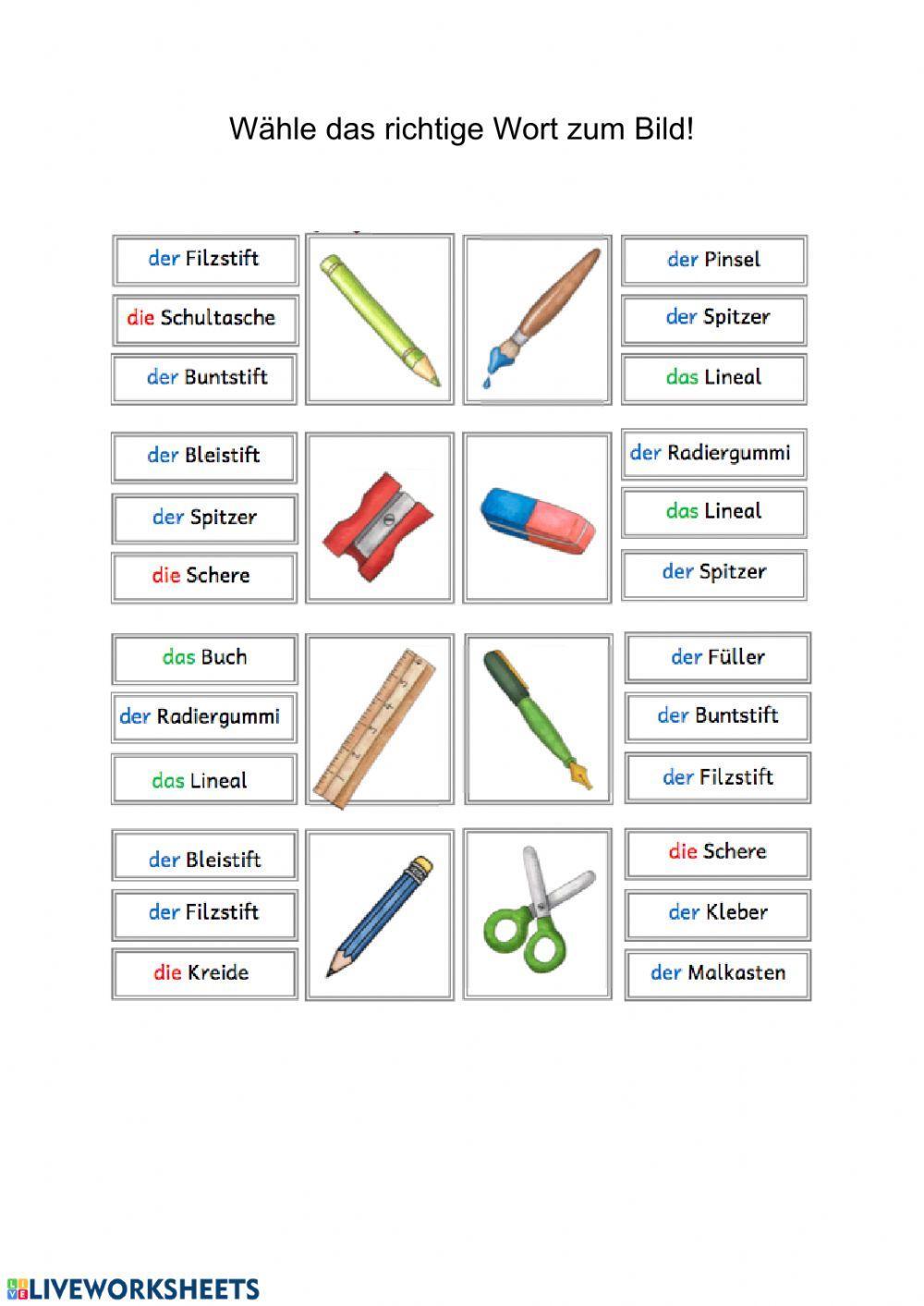 Schulmaterial | Free Interactive Worksheets | 112072