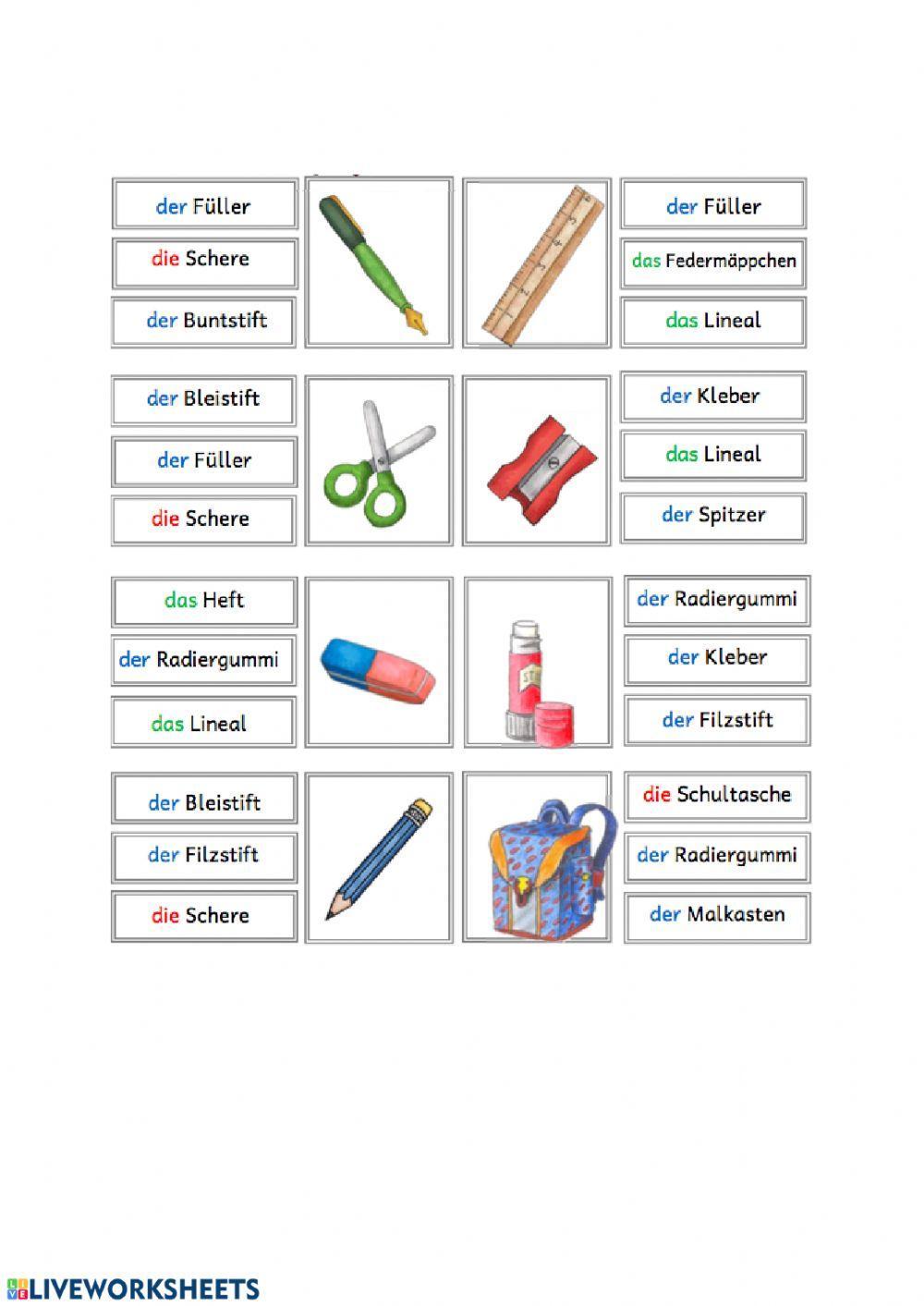 Schulmaterial | Free Interactive Worksheets | 112072