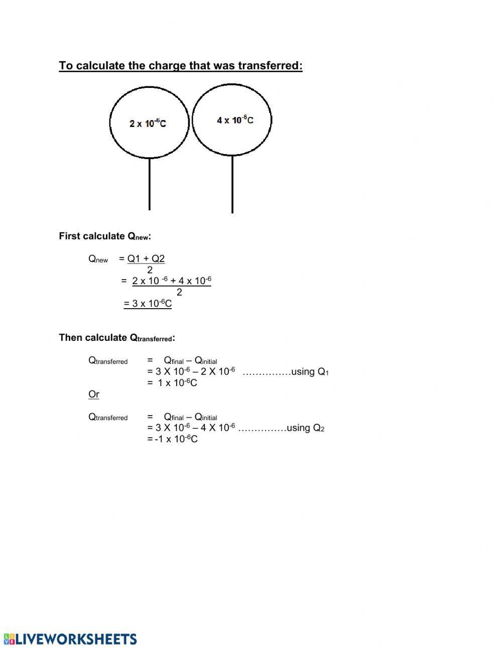 Electrostatics 4 worksheet | Live Worksheets