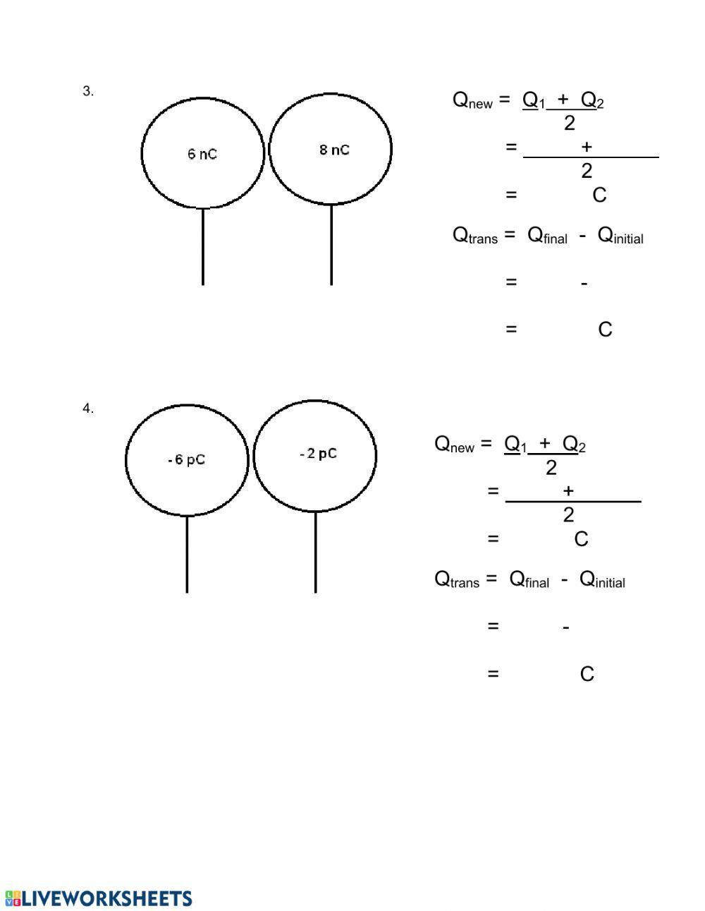 Electrostatics 4 worksheet | Live Worksheets