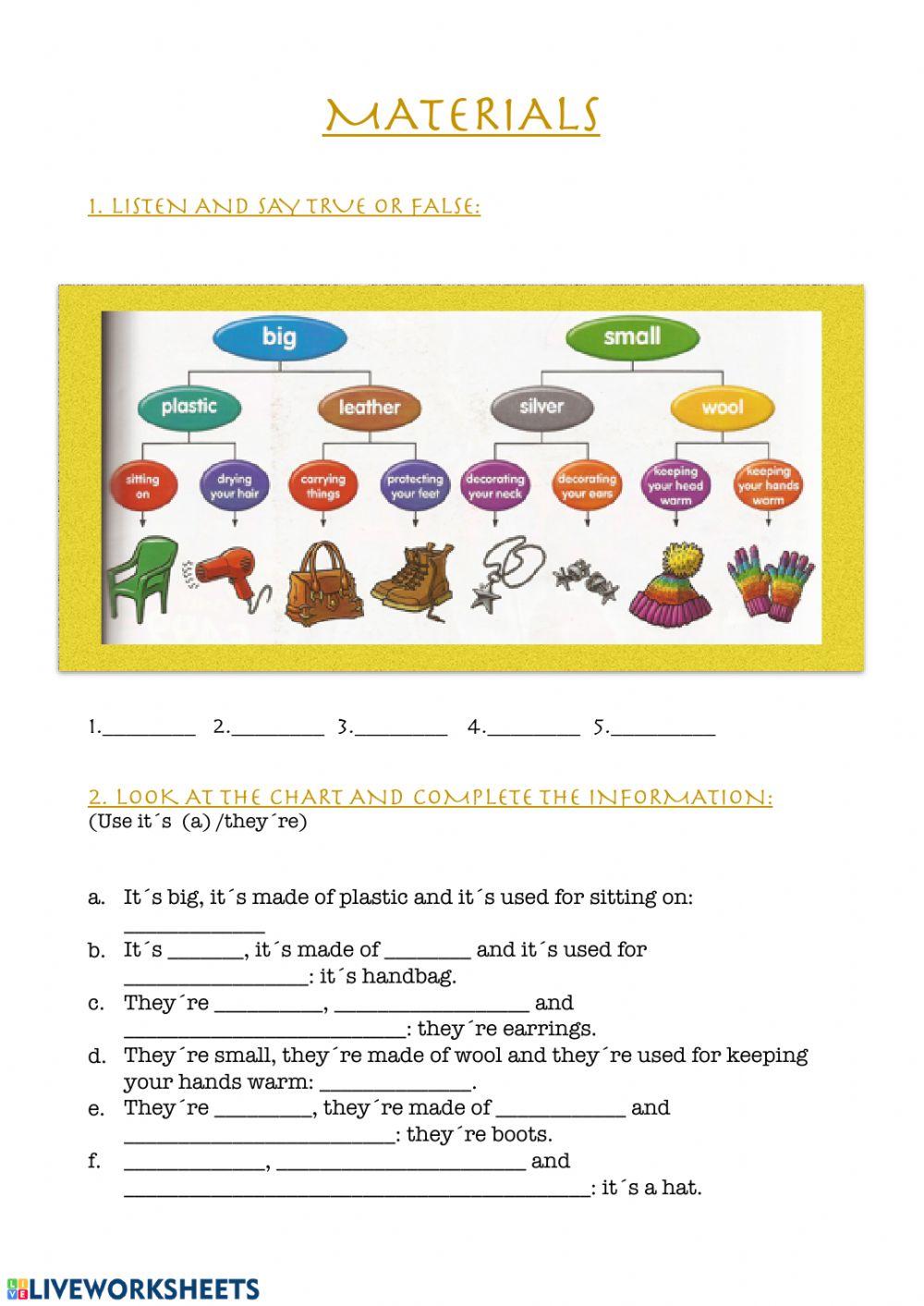 Grammar:used for worksheet | Live Worksheets