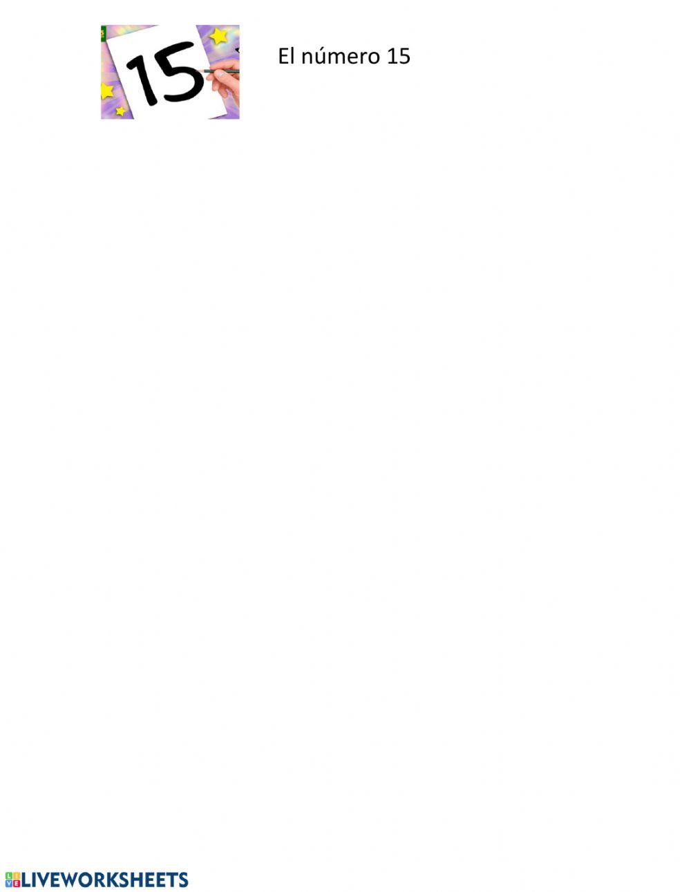 Número 15 worksheet | Live Worksheets