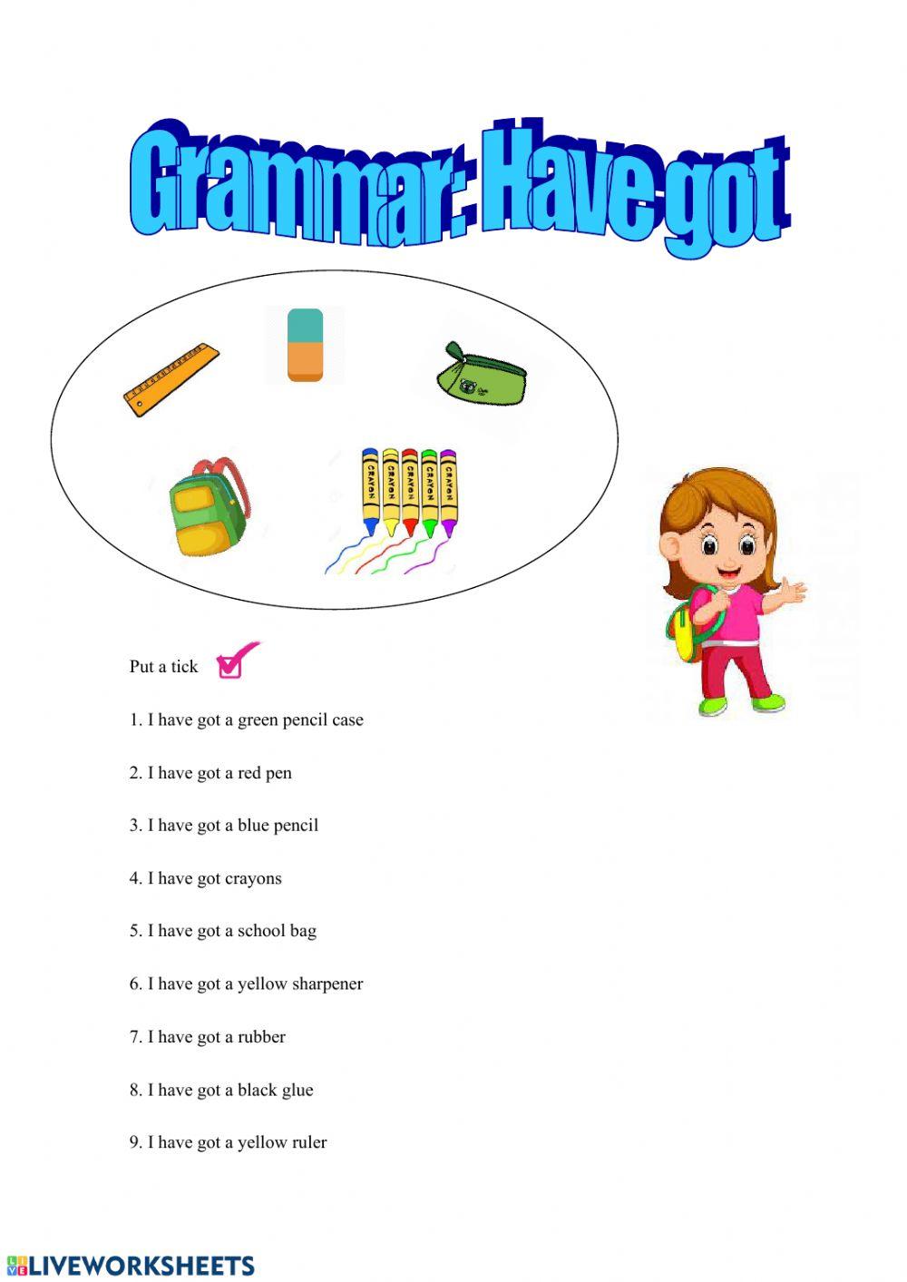 Have got online activity for 1º | Live Worksheets