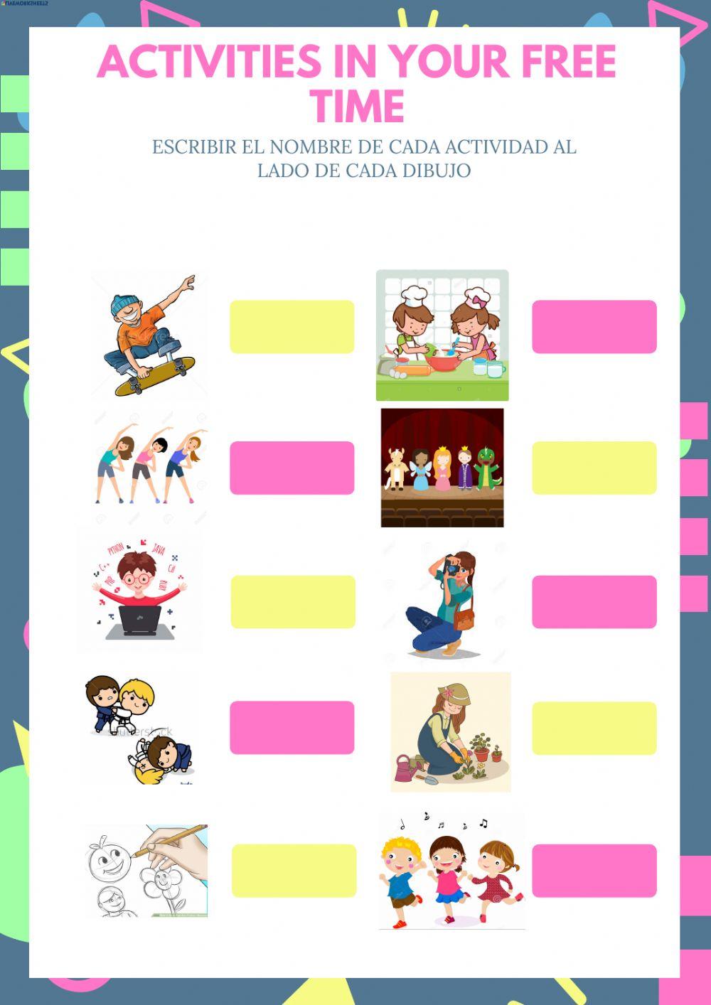 Free-time activities | Live Worksheets