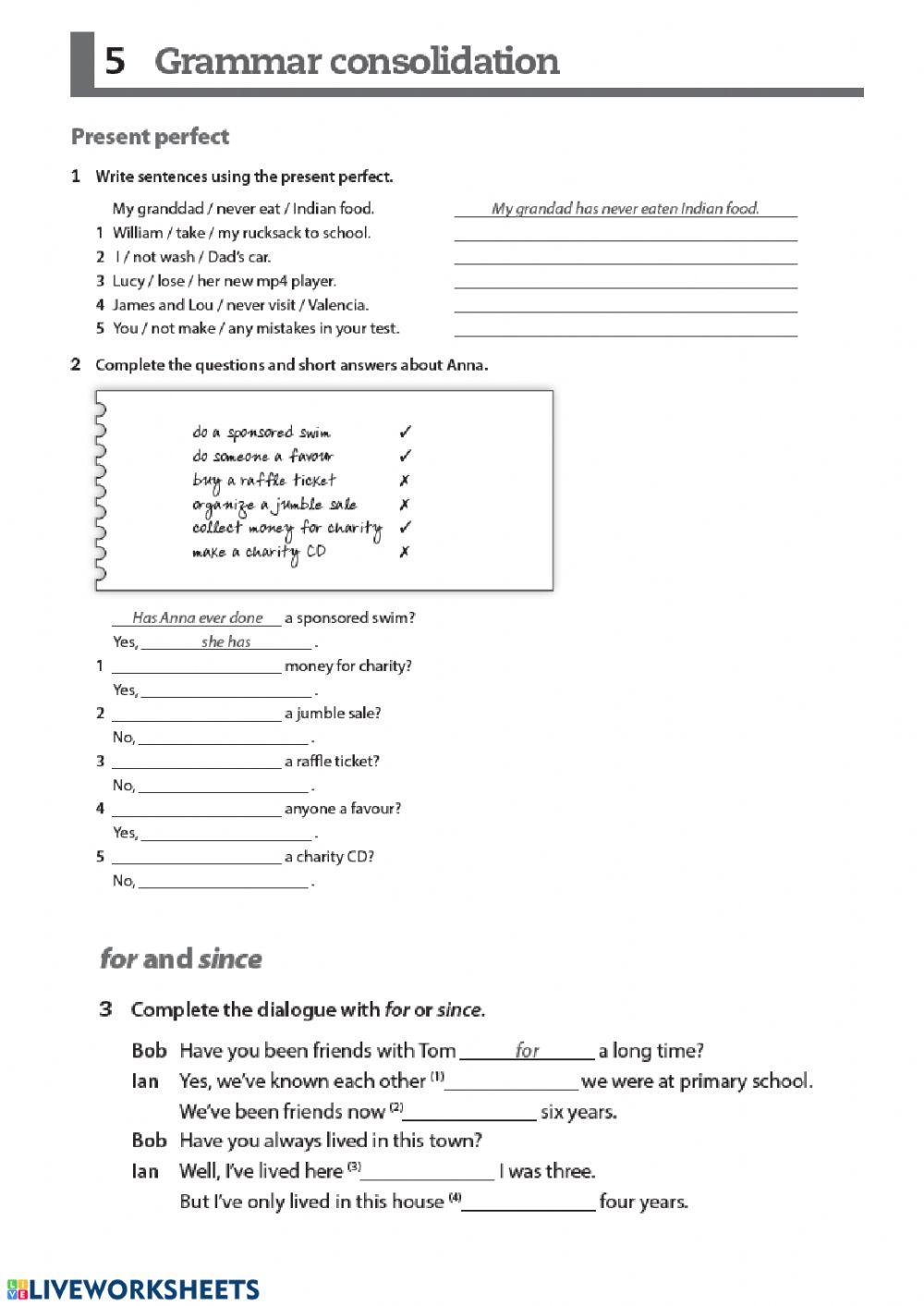 Present perfect… | Free Interactive Worksheets | 5499788