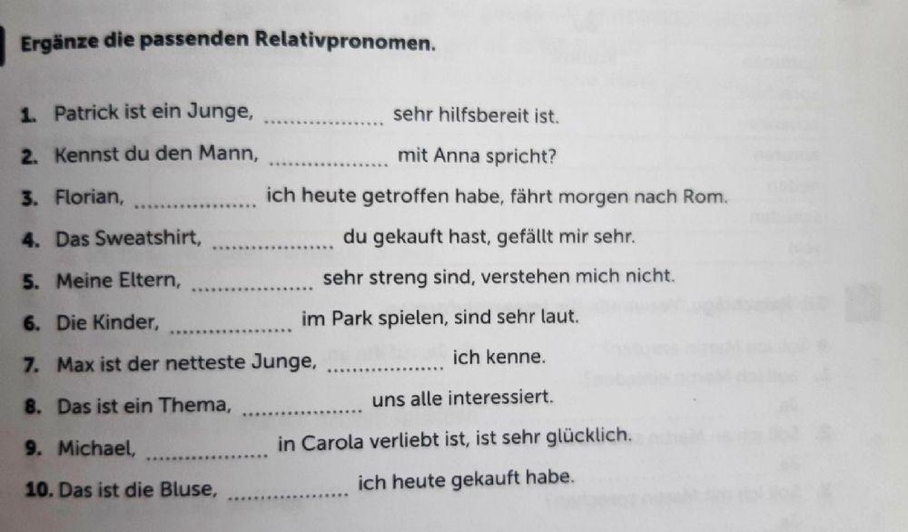 Relativsatz | Free Interactive Worksheets | 113649