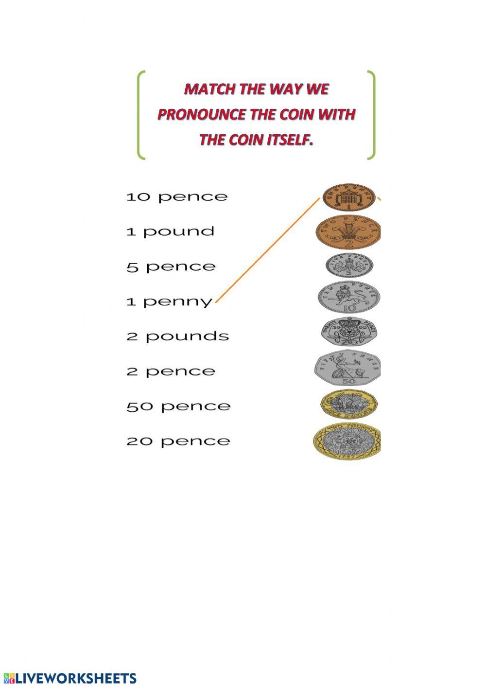 English money worksheet | Live Worksheets