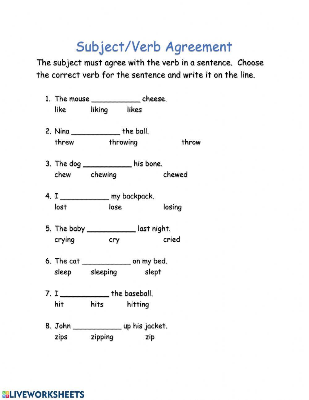 Subject Verb Object (SVO) Worksheet Live Worksheets, 60% OFF Subject Verb Object (SVO) Worksheet Live Worksheets, 60% OFF