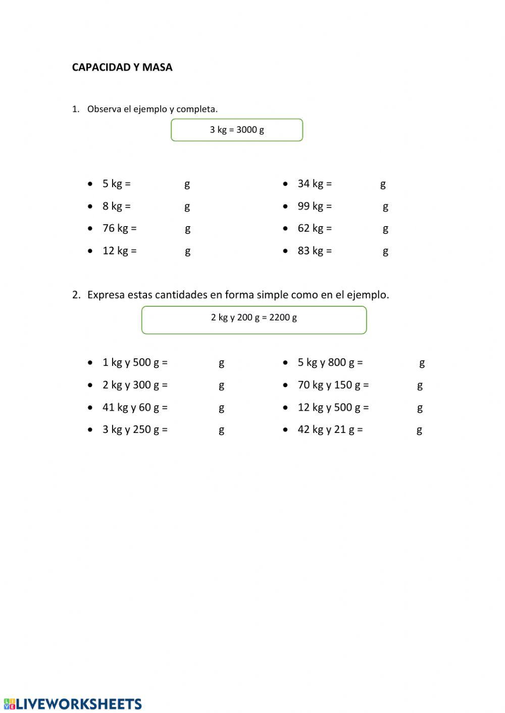 Masa interactive worksheet | Live Worksheets