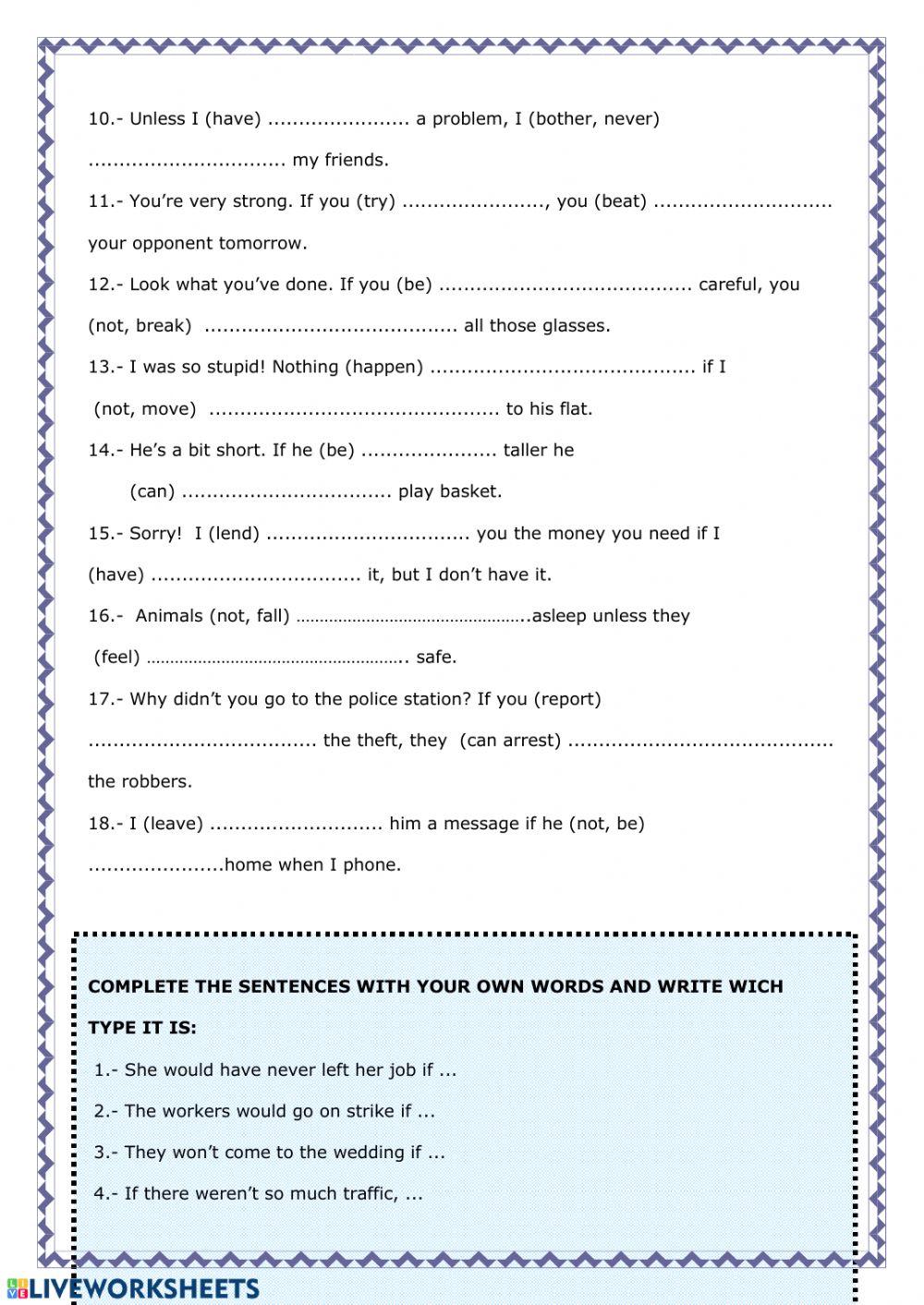 condition 0,1,2… | Free Interactive Worksheets | 5500386