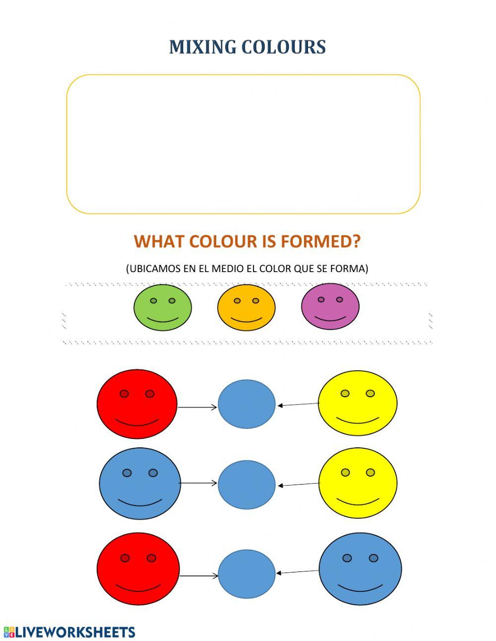 Mixing colours worksheet | Live Worksheets