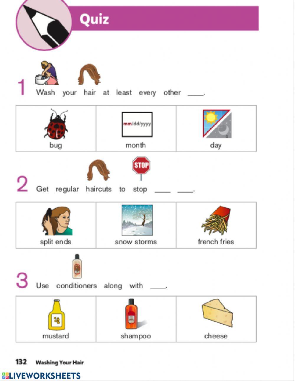 Washing Your Hair - Quiz 5501428 | mrleeper | Live