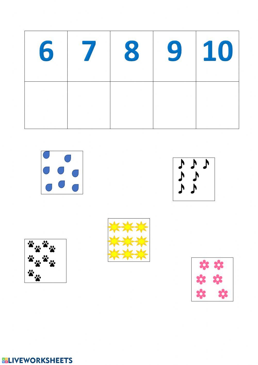 Numeri e quatità worksheet | Live Worksheets