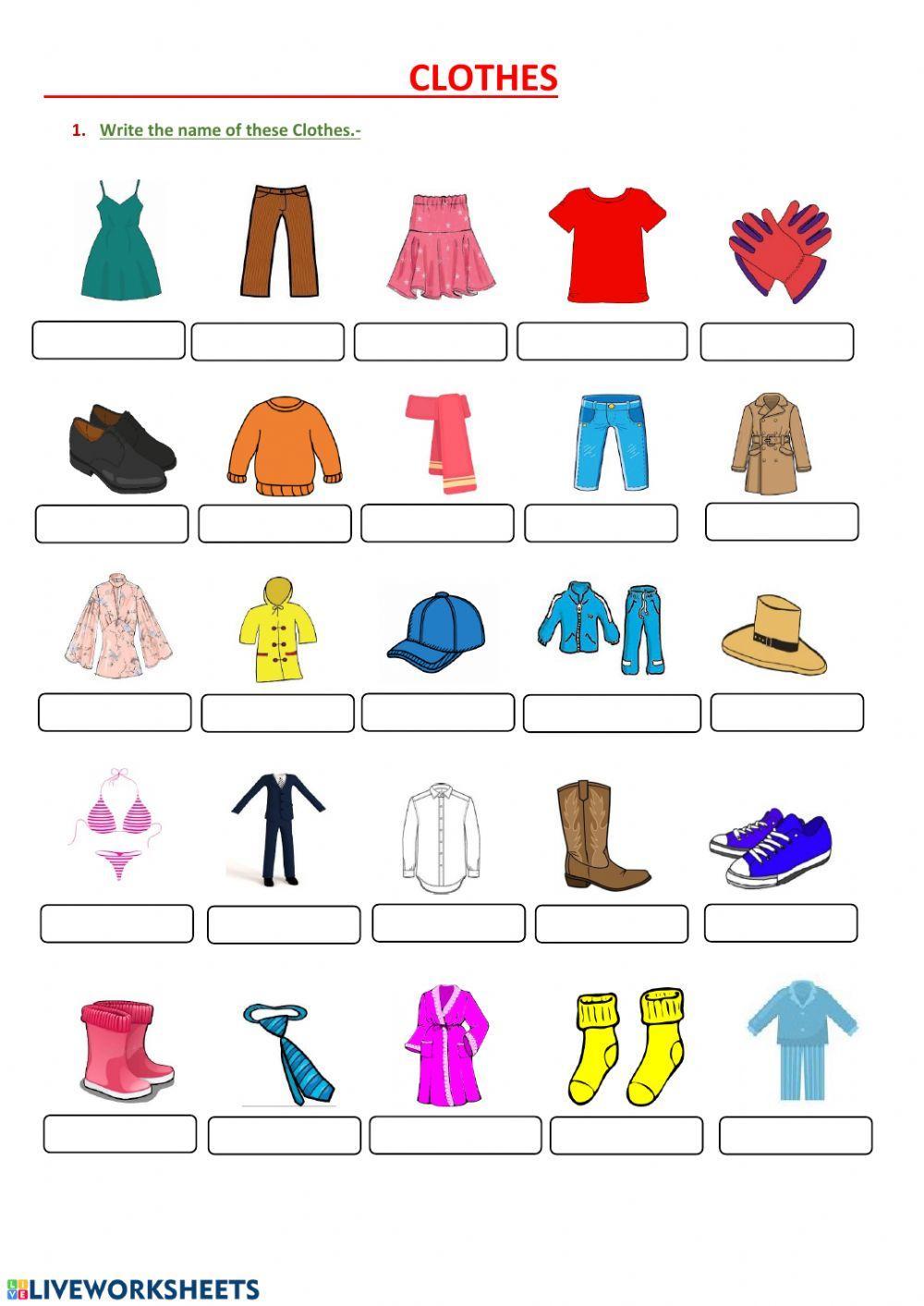Clothes online exercise for Quinto Primaria | Live Worksheets
