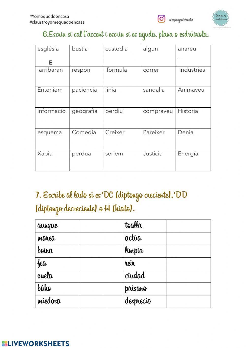 115273 | Acentuació CASTELLANO-VALENCIANO | Jessica