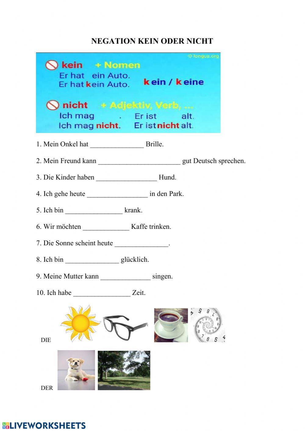 5503158 | Negation kein oder nicht | Mrki