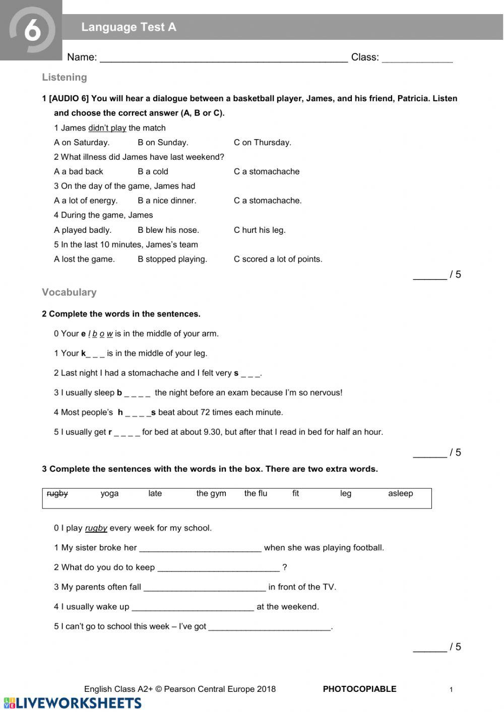 English Class A2 Unit 6 Online Exercise For Live Worksheets english-class-a2-unit-6-online-exercise-for-live-worksheets