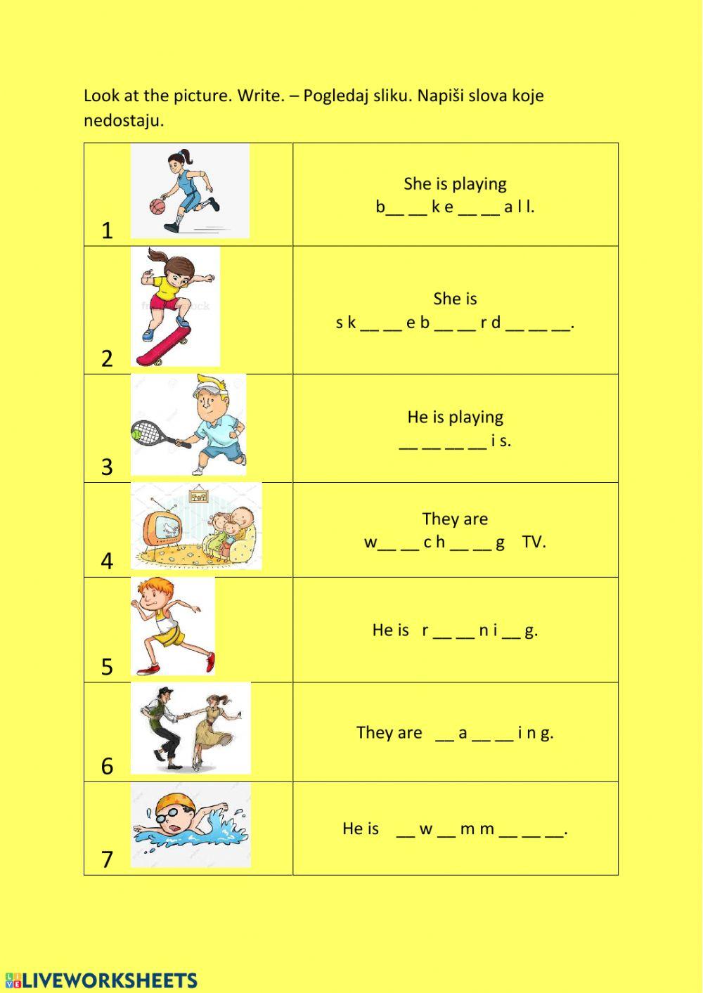 Free time activities English as a Second Language (ESL) worksheet ...
