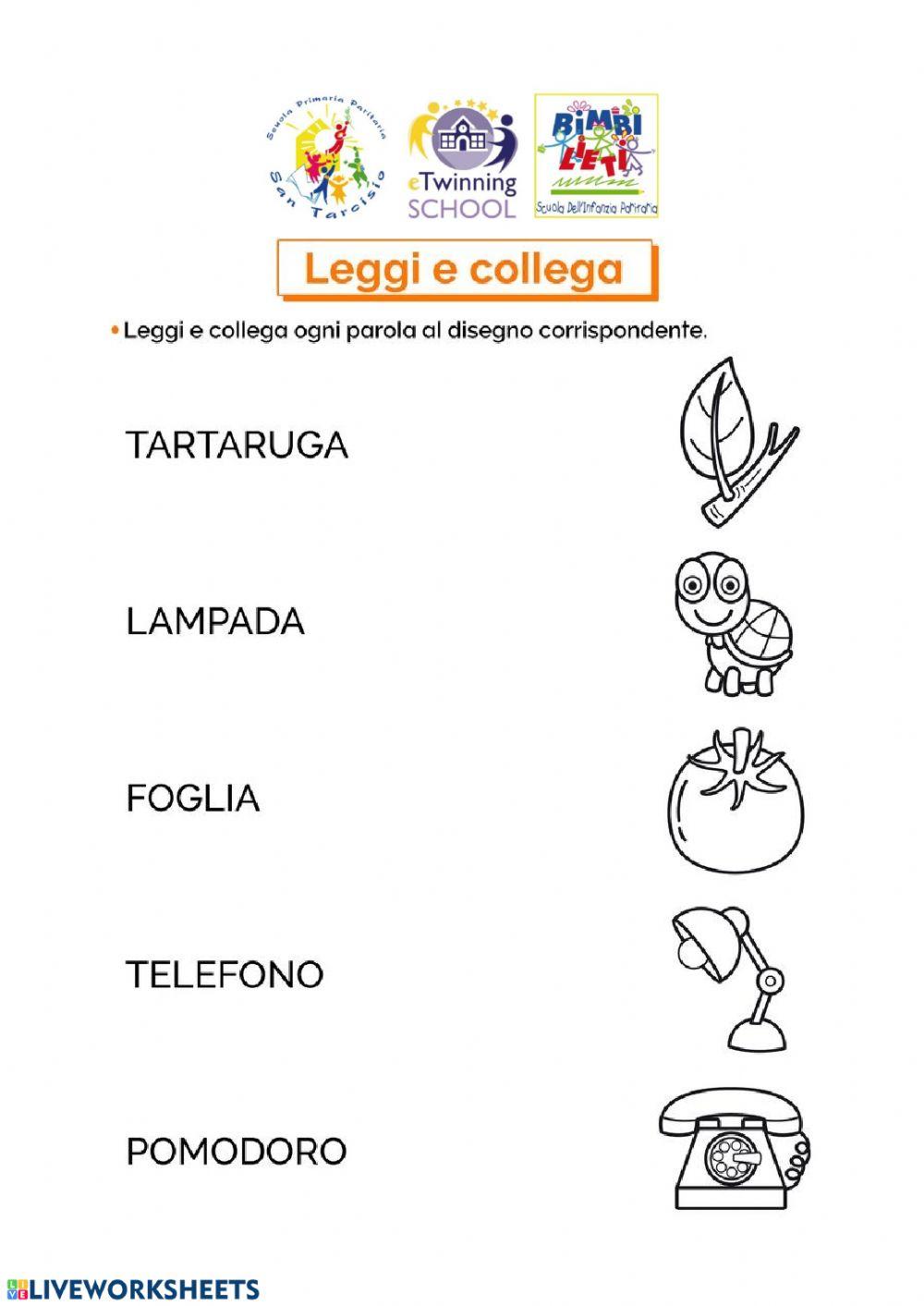 Leggi e collega | Live Worksheets