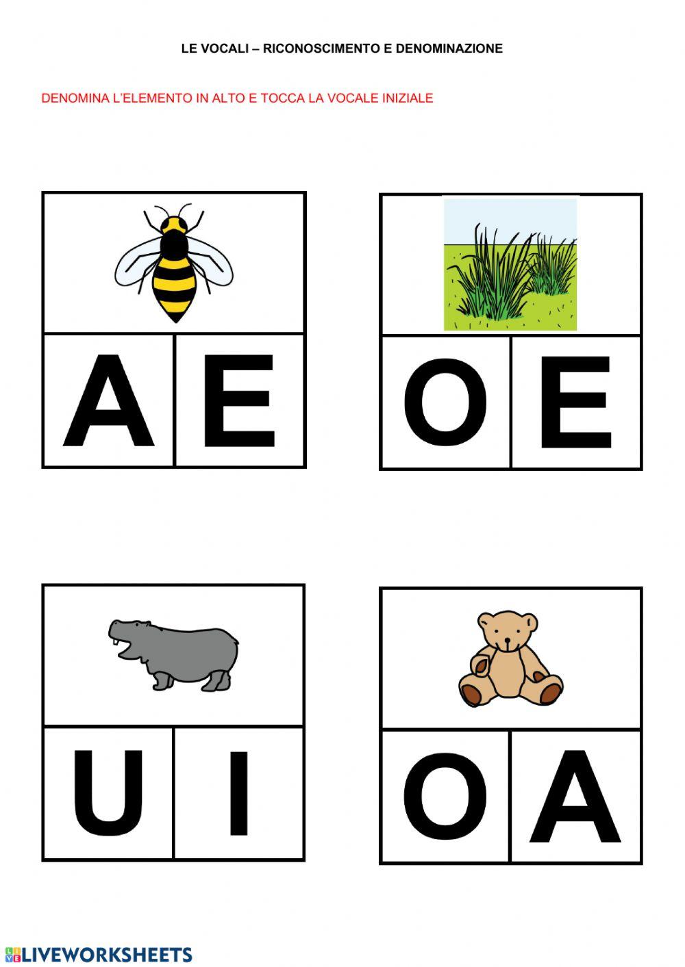 Le vocali exercise | Live Worksheets