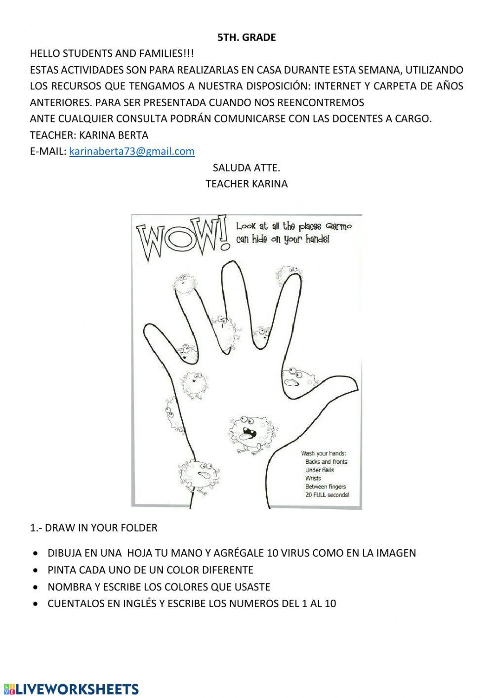 Colours, numbers worksheet | Live Worksheets