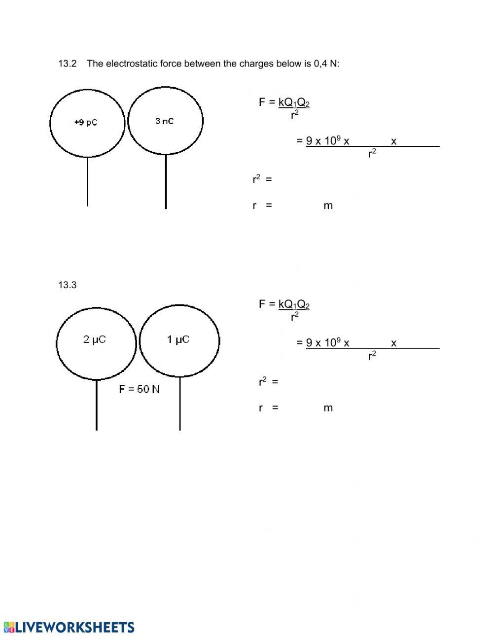 116334 | Electrostatics 7 | MrsKW | LiveWorksheets