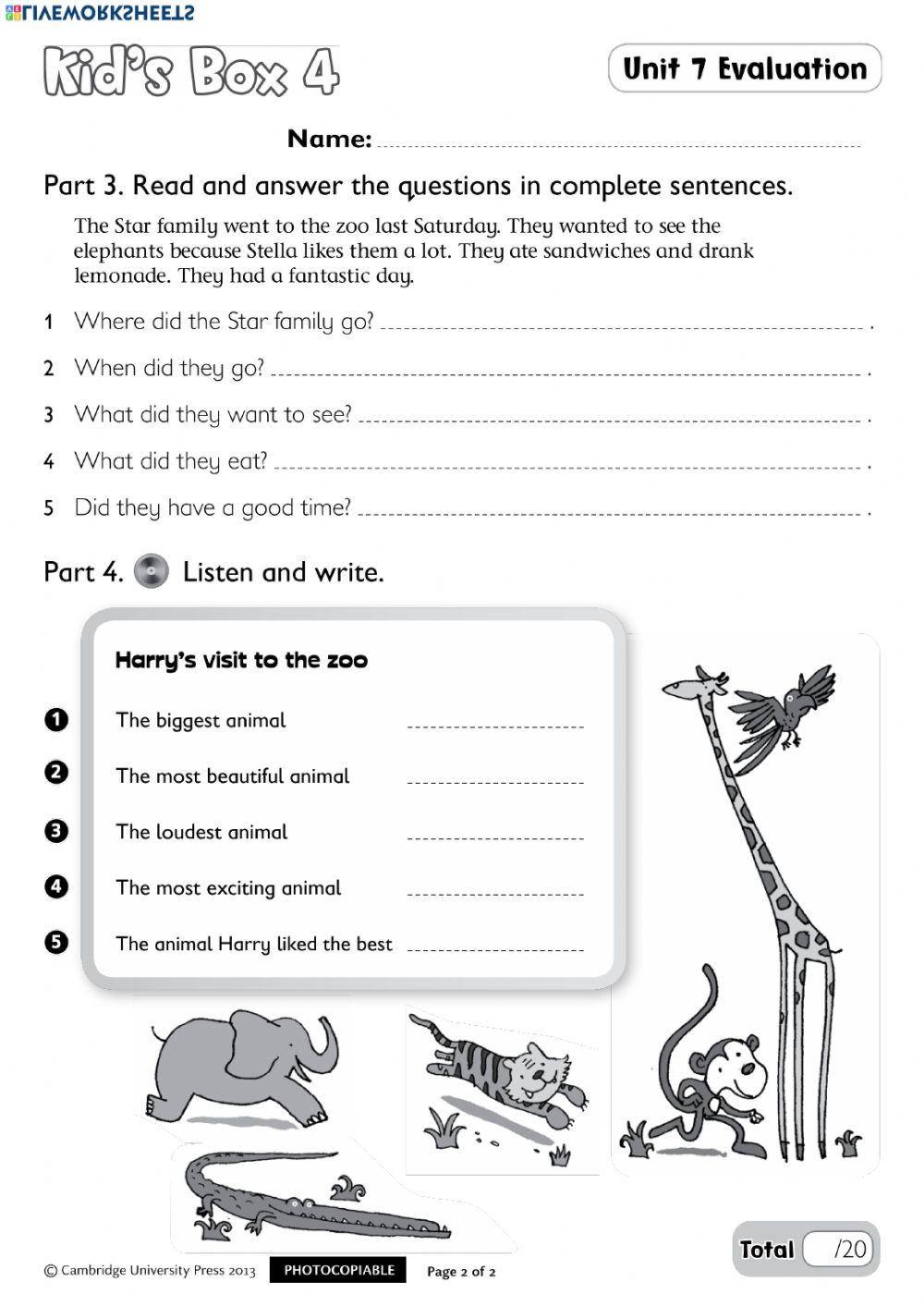 Kids Box 4 Test… | Free Interactive Worksheets | 5505049