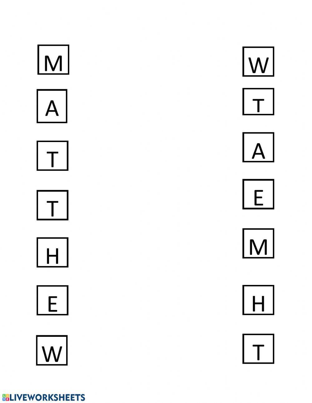 Matthew Name worksheet | Live Worksheets