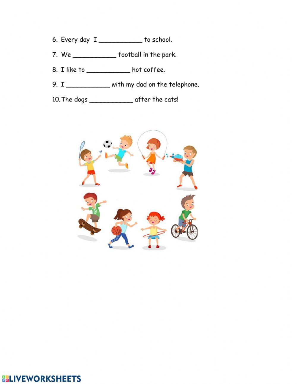 Action words activity | Live Worksheets