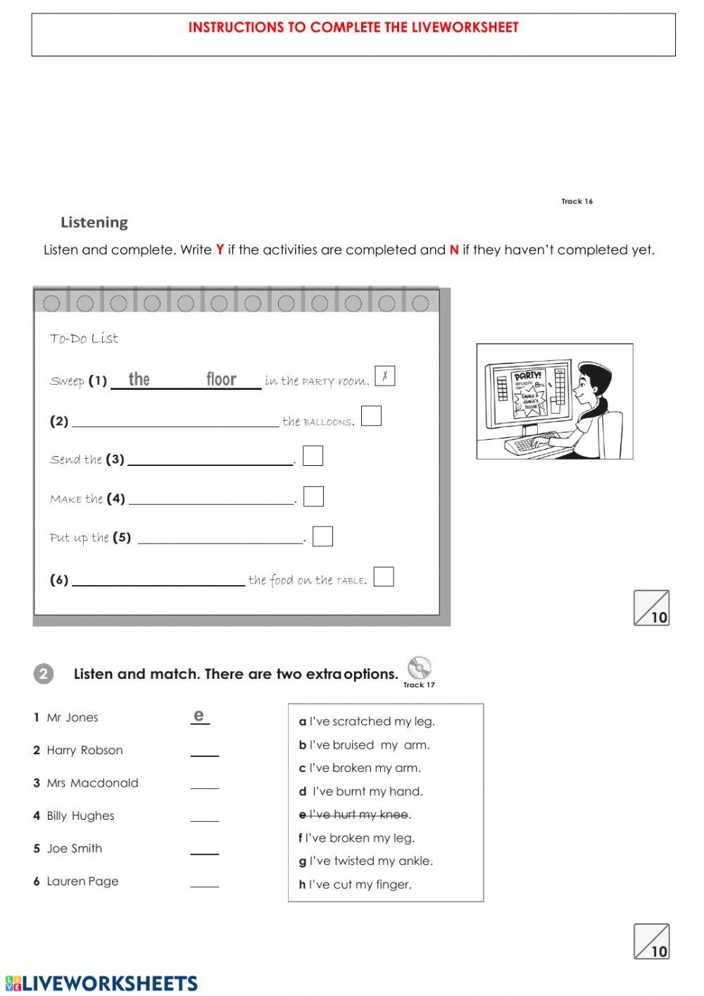Listening u7 interactive worksheet | Live Worksheets