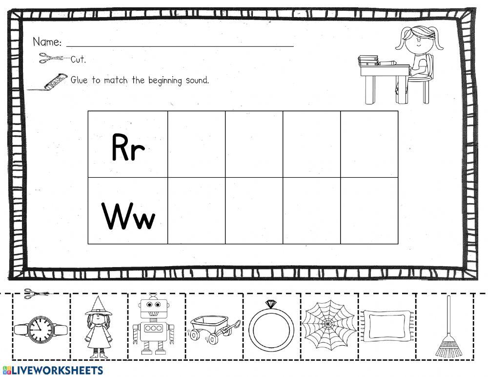 B,l,r,w worksheet | Live Worksheets