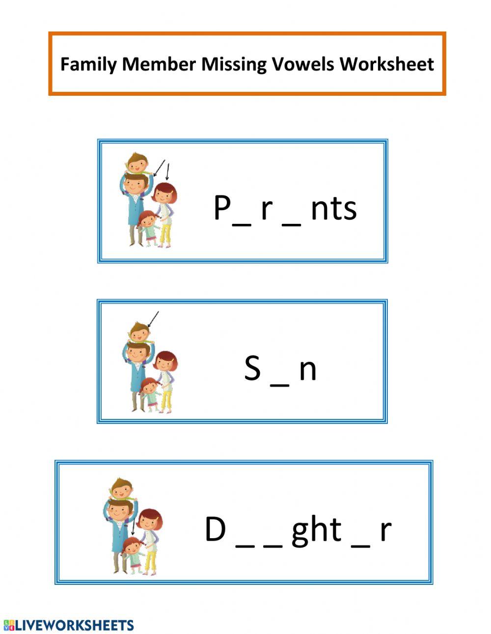 My Family Vocabulary worksheet | Live Worksheets