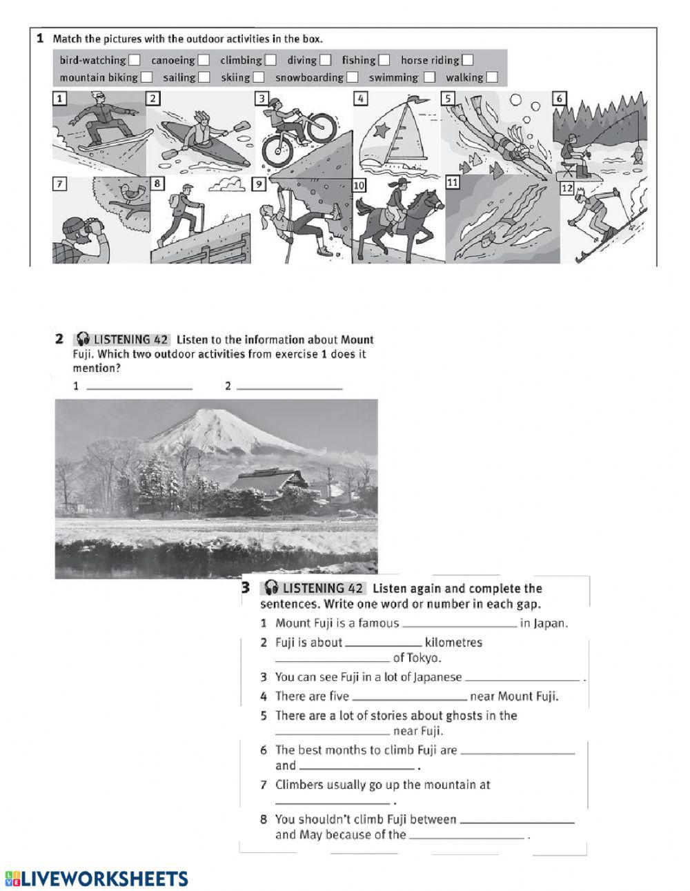 Listening . Unit 8c workbook worksheet | Live Worksheets