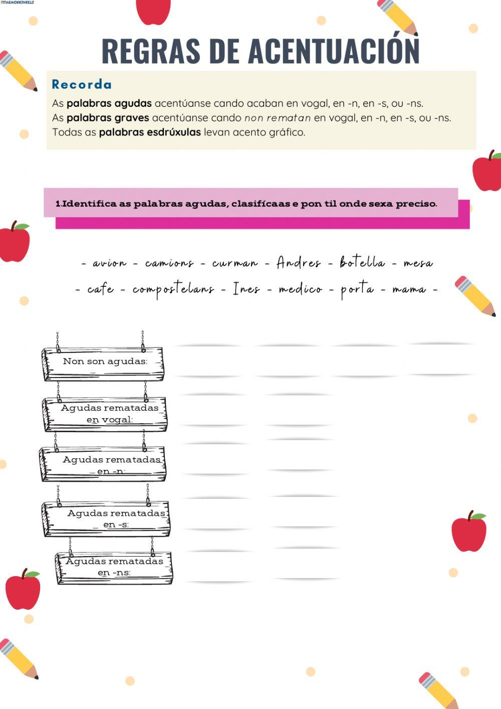 A sílaba worksheet | Live Worksheets