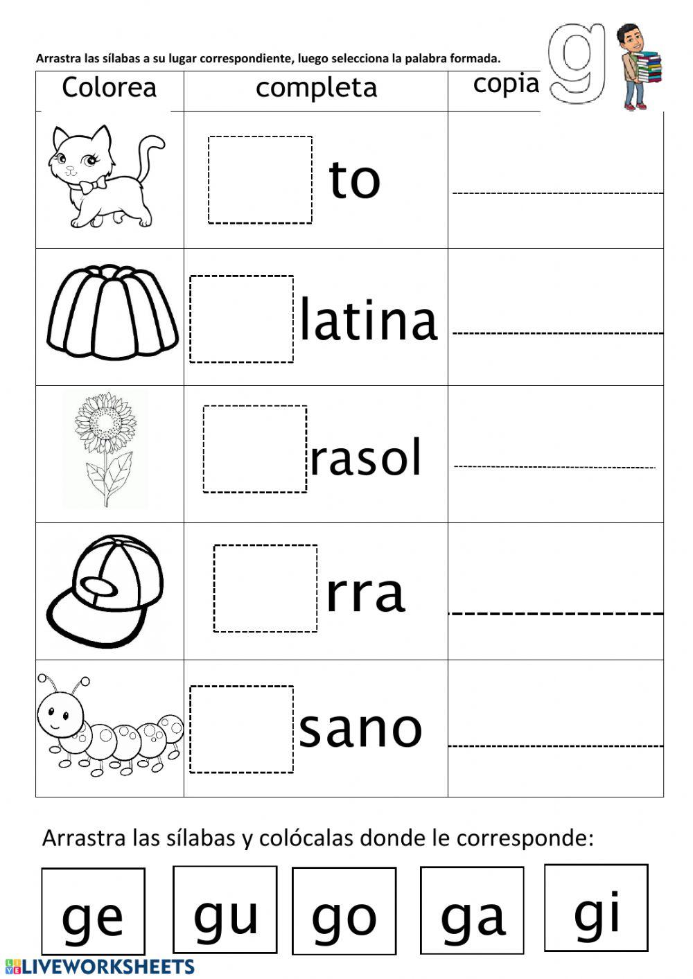 117393 | Sílaba g | Nakay | LiveWorksheets