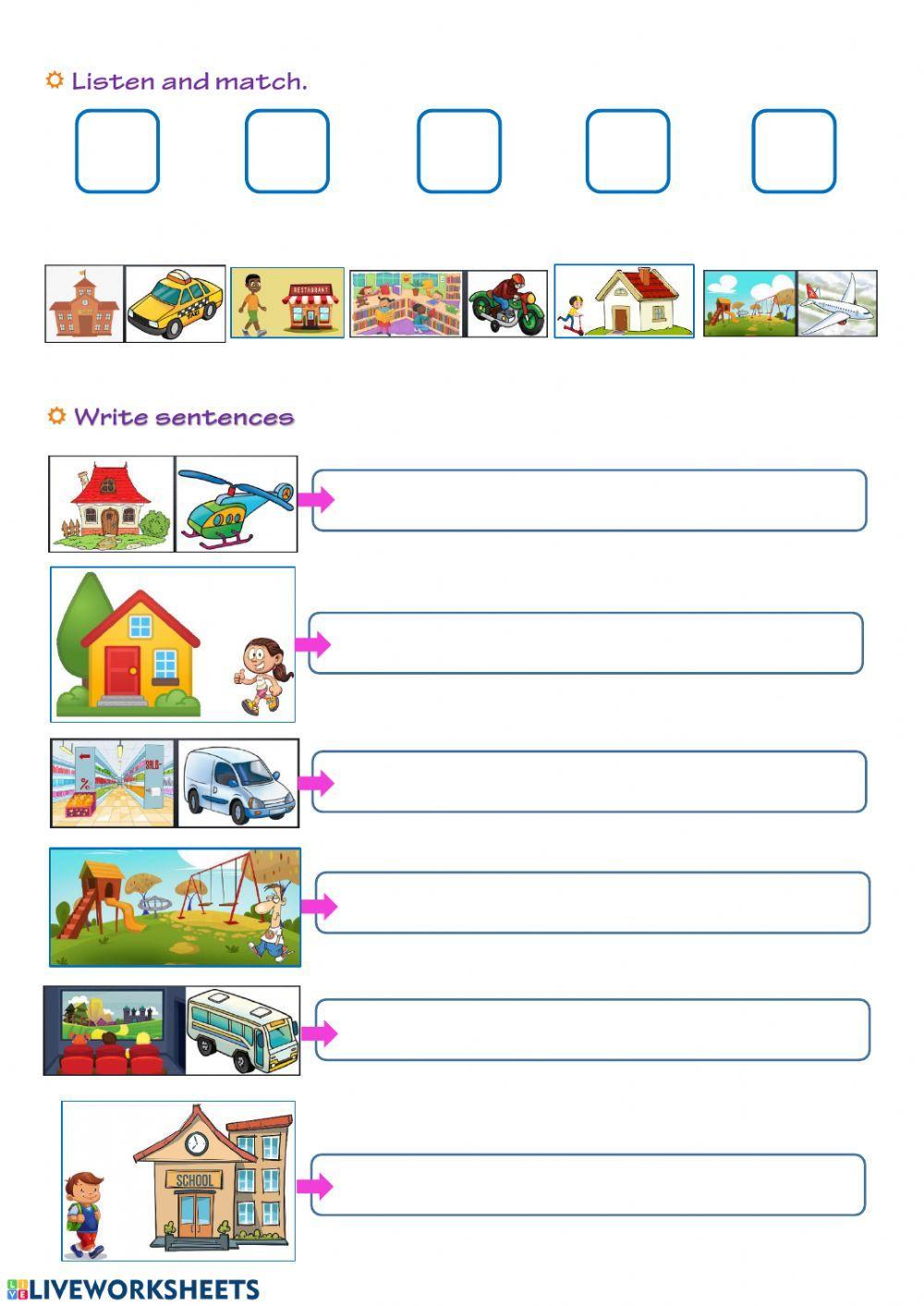 GO BY vs WALK worksheet | Live Worksheets