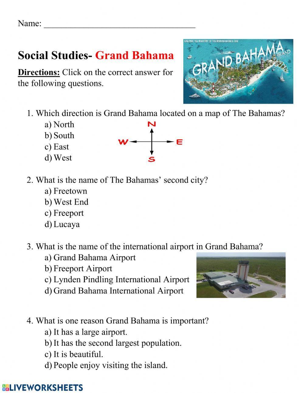 Grand Bahama- B… | Free Interactive Worksheets | 118386