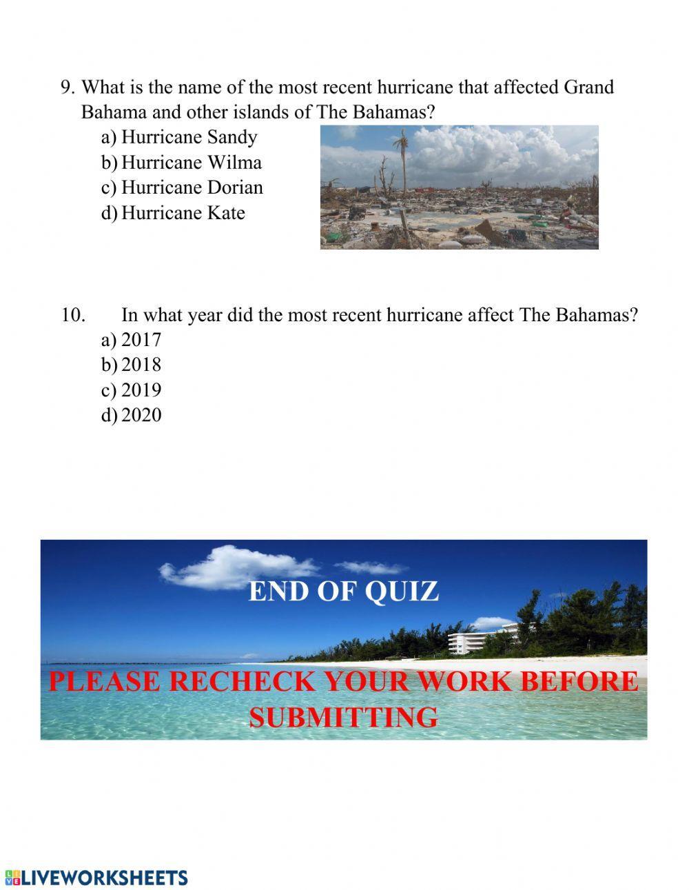 Grand Bahama- B… | Free Interactive Worksheets | 118386