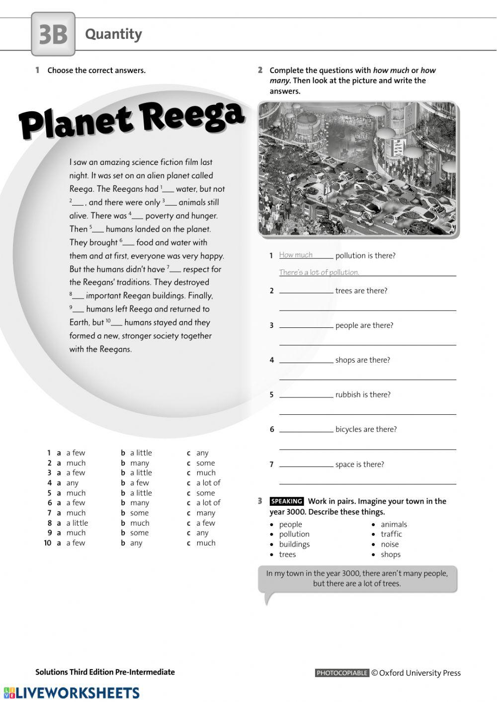 Solutions Pre 3b Quantity online exercise for | Live Worksheets