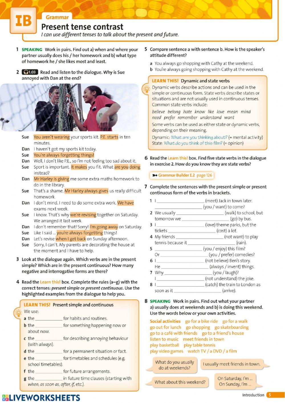 Solutions Intermediate Introduction Unit online exercise for | Live ...