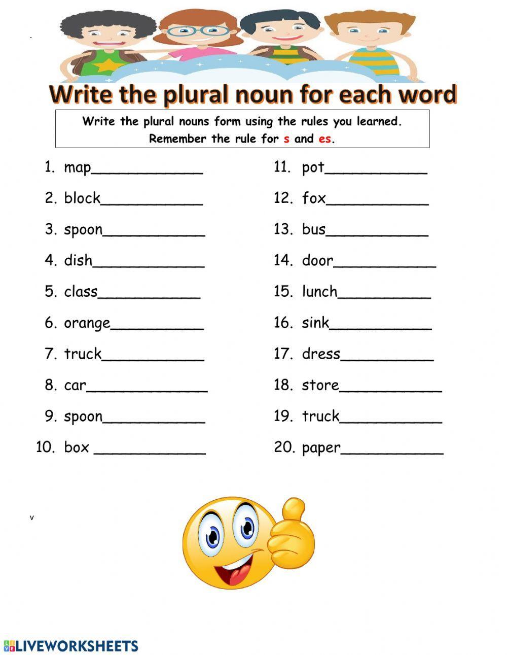 119641 Plural Noun Form Brenda Santiago 119641 Plural Noun Form Brenda Santiago