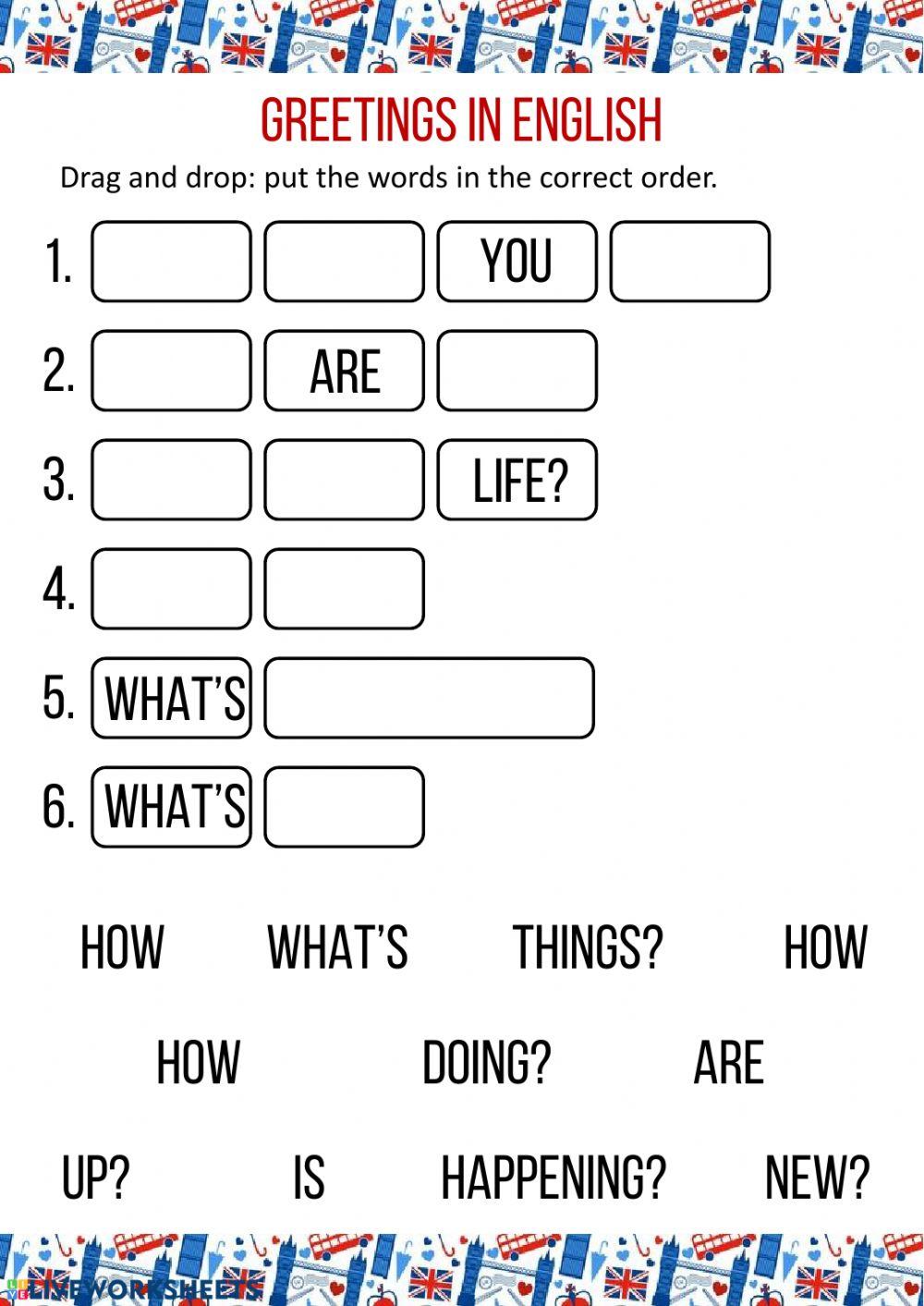 Greetings worksheet | Live Worksheets