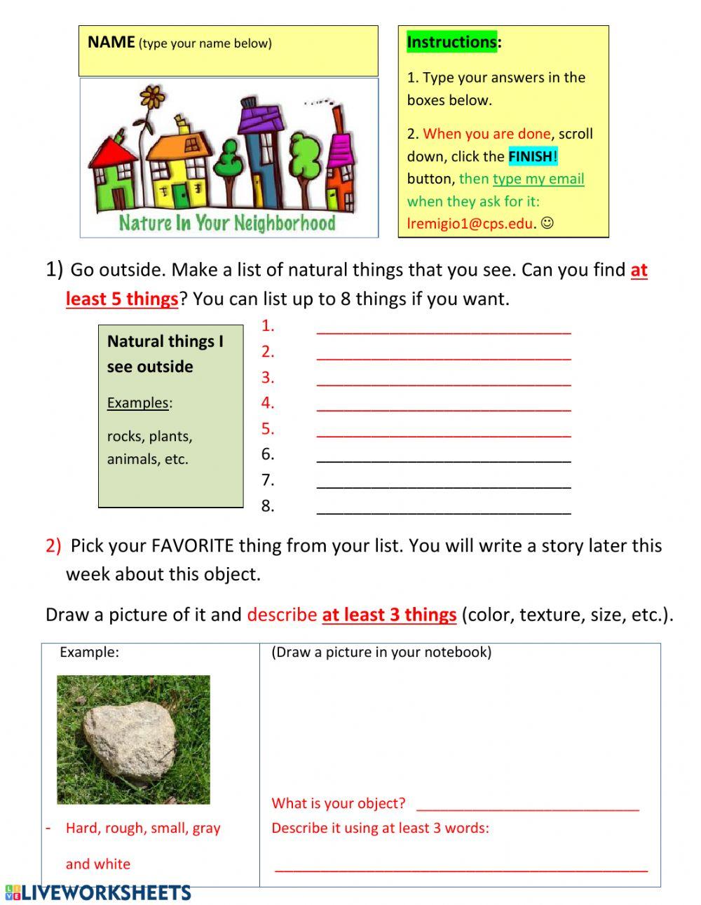 Nature Narrative 1 120142 | rosanguyen | Live Worksheets