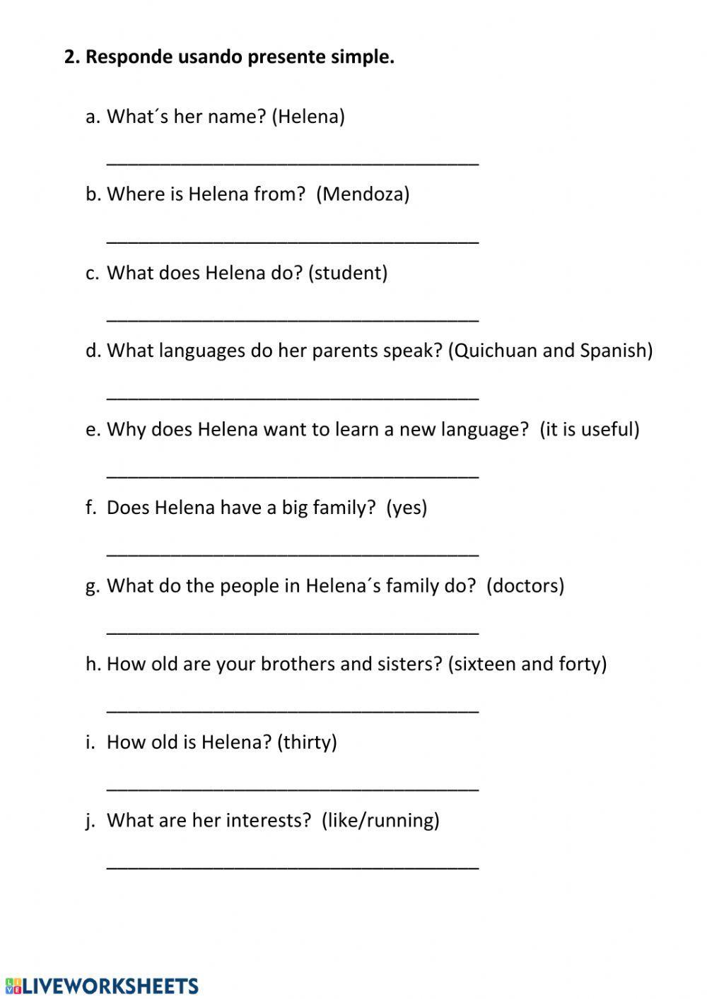 Preguntas en pr… | Free Interactive Worksheets | 120567