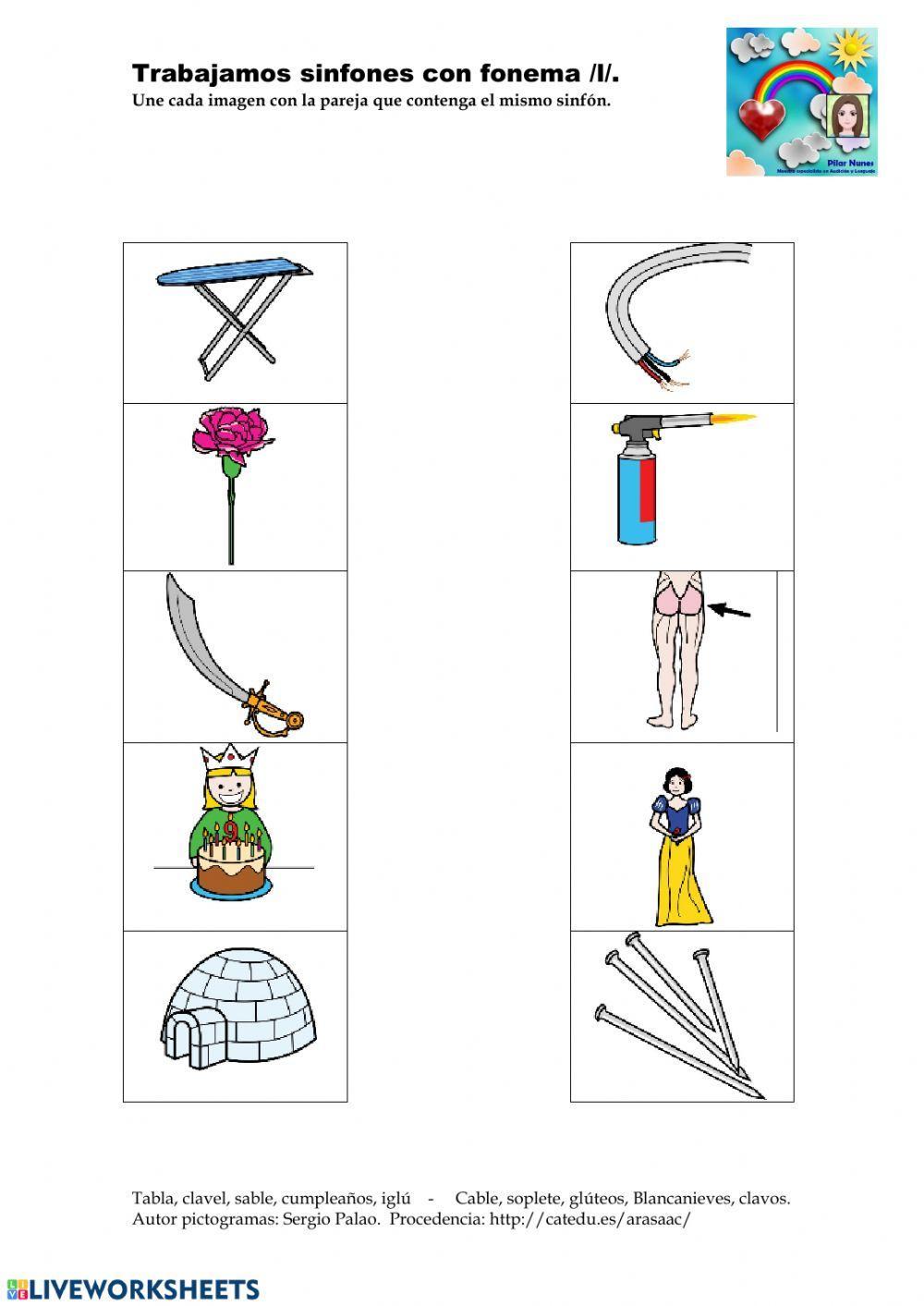 Sinfones con el… | Free Interactive Worksheets | 120533