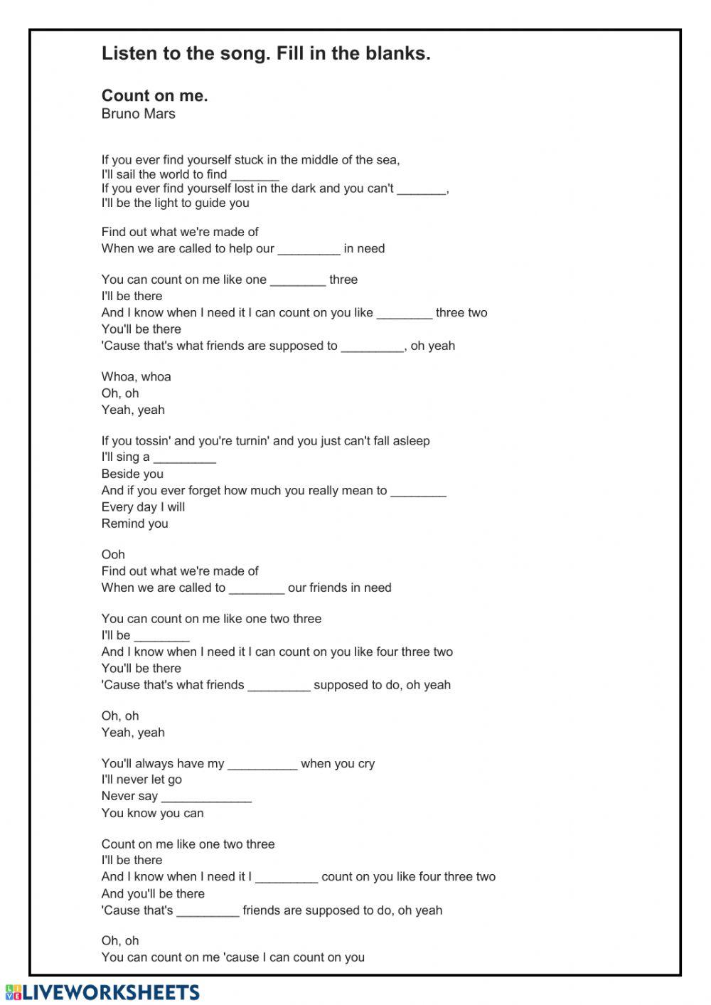 Listening online activity for Grade 4 | Live Worksheets