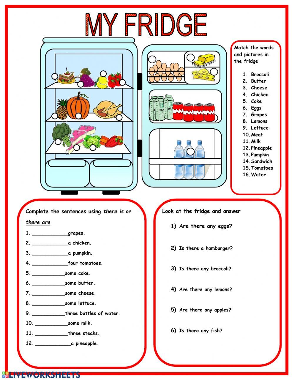 My fridge | Free Interactive Worksheets | 5513400