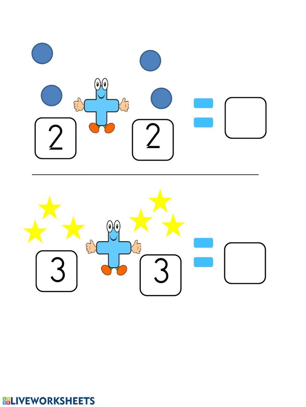 Sumas worksheet for 4años | Live Worksheets