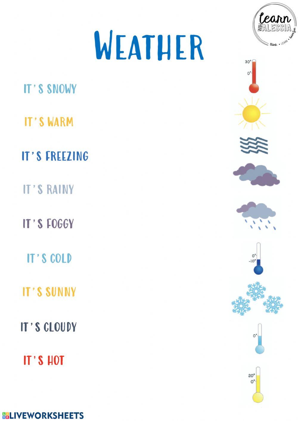 Weather | Free Interactive Worksheets | 122568